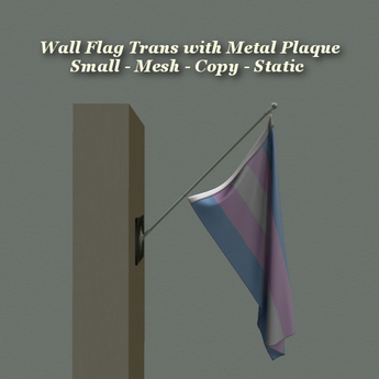 Second Life Marketplace - Wall Flag Trans with Plaque Sm