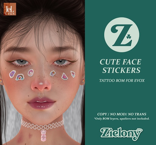 Second Life Marketplace - -Zielony- Cute Face Stickers (Lel EvoX)