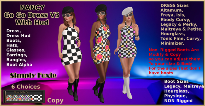 Second Life Marketplace - NANCY Go Go Dress V3 With Hud (Boxed)