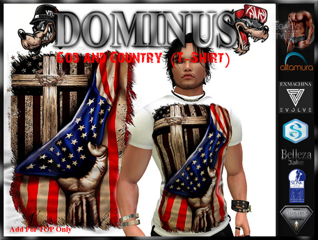 Second Life Marketplace - ~DOMINUS~God and Country (T-Shirt) (ADD)