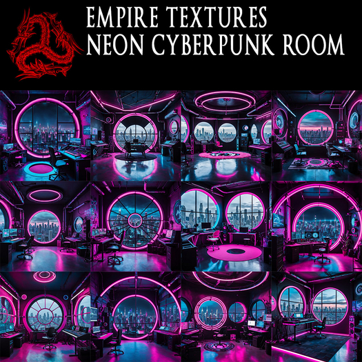 Second Life Marketplace - EMPIRE TEXTURES - Neon Cyberpunk Room
