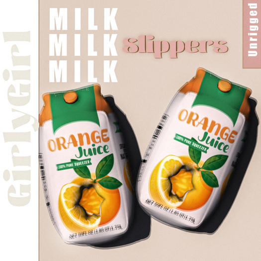 Second Life Marketplace - GirlyGirl ((Oj)) MILK Slippers [ADD ME]