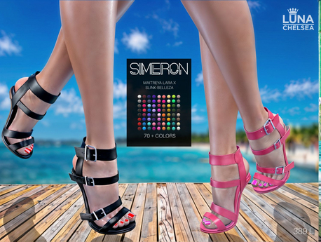 Second Life Marketplace - ️- , Simeron Tippy Toe Sandals, 70+ Colors