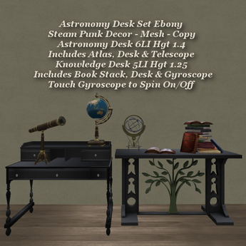 Second Life Marketplace - Astronomy Desk Set Ebony