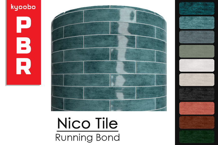 Second Life Marketplace - Nico Tile - Running Bond PBR Material [FULL PERM]
