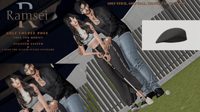 Second Life Marketplace - RAMSEI - Couple Golf Pose