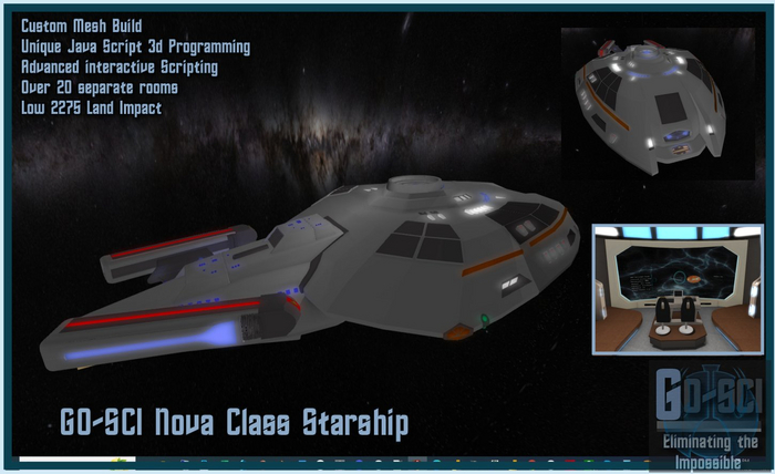 Second Life Marketplace - GO-SCI Nova Class Starship, 3.6,2250