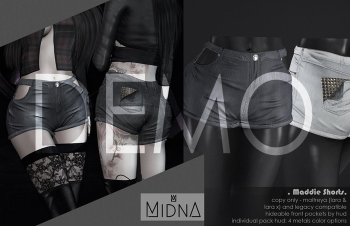 Second Life Marketplace - MIDNA - Maddie Shorts *DEMO*