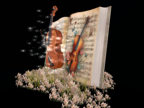 Second Life Marketplace - MC Fantasy Cello Music Notes Alive