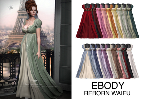 Second Life Marketplace - *Just BECAUSE* Jane Regency Gown - Reborn Waifu