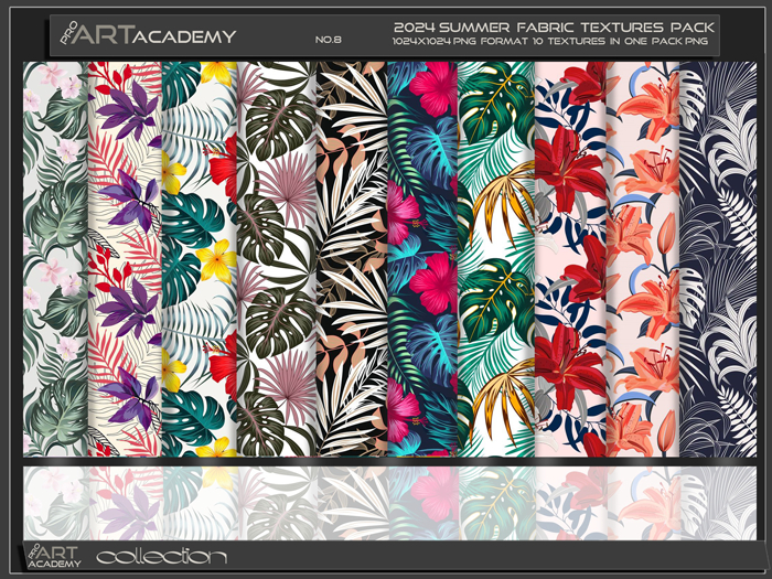 Second Life Marketplace - @PAA - 2024 Summer Fabric Textures Pack 8