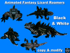 Second Life Marketplace - !O! - animated fantasy lizard black and white ...