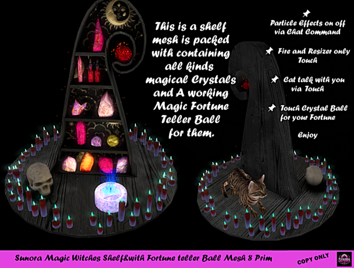 Second Life Marketplace - Sunora Magic Witches Shelf&with Fortune ...