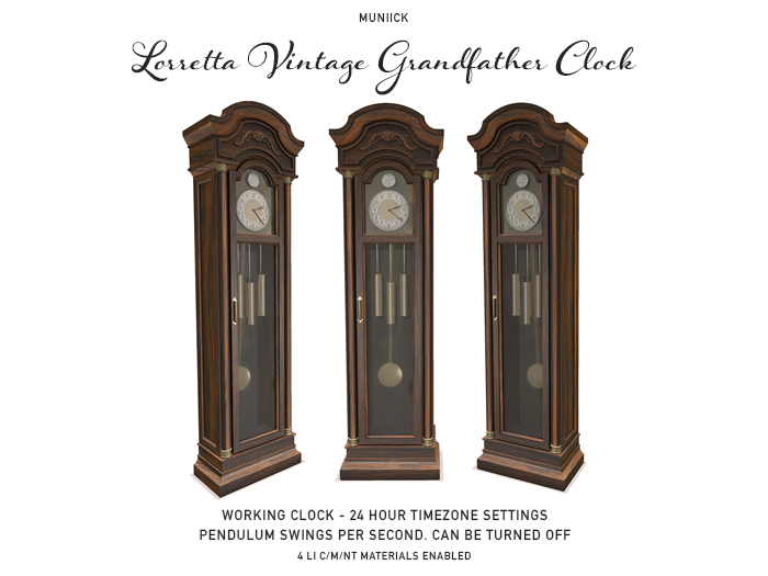 Second Life Marketplace - Muniick - Lorretta Grandfather Clock