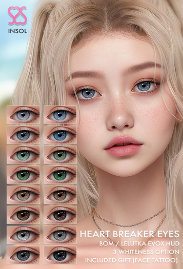 Second Life Marketplace - Insol: Heart breaker eyes [LelEvoX + BOM]