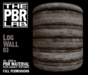 Second Life Marketplace - The PBR Lab - Log Wall 03 - PBR Material & 3D ...