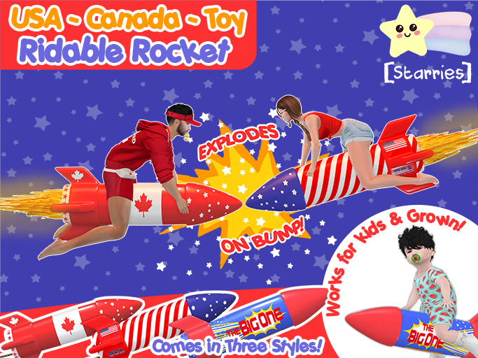Second Life Marketplace - [Starries] Wearable Ridable Rocket for Kids ...