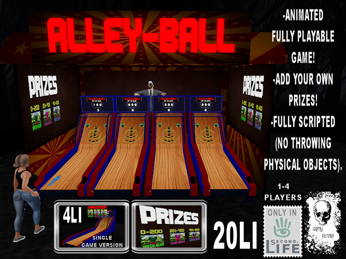 Second Life Marketplace - Grimly Fiendish - ALLEY-BALL game!