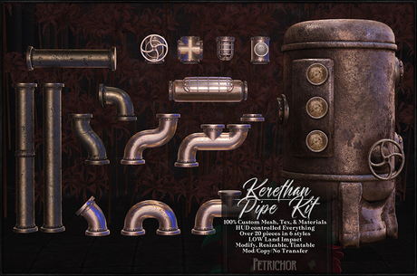 Second Life Marketplace - :[P]:- Kerethan Pipes - Industrial [Unpacker]