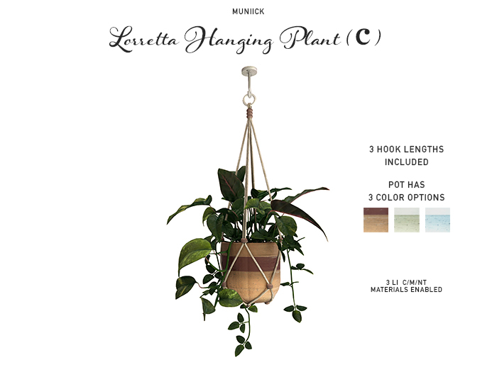Second Life Marketplace - Muniick - Lorretta Hanging Plant C
