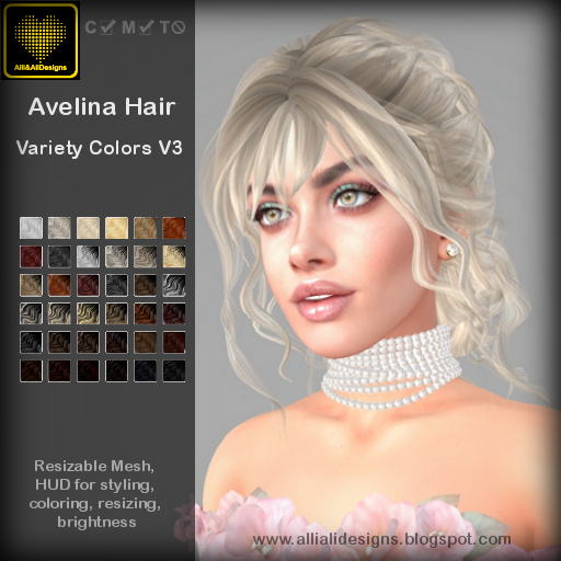 Second Life Marketplace - A&A Avelina Hair Variety Colors V3 ...