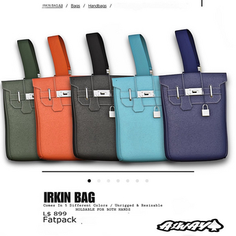 Second Life Marketplace - [A1] Irkin Bag Held Fatpack