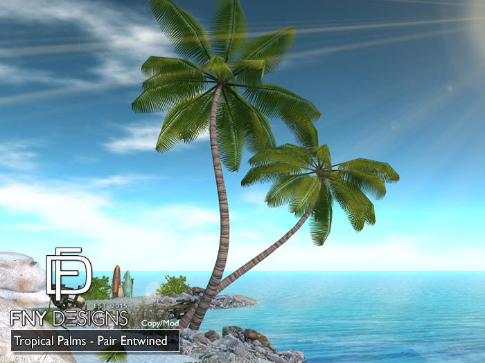 Second Life Marketplace - :FNY: Designs - Tropical Palm Pair - Entwined ...