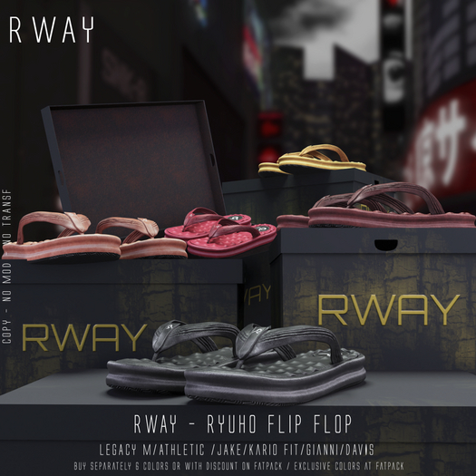 Second Life Marketplace - RWAY - Ryuho Flip Flop DEMO