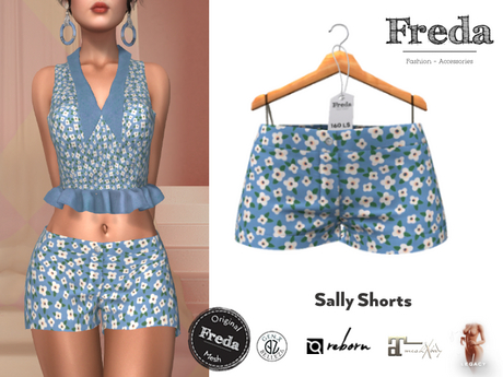 Second Life Marketplace - "Freda" Sally Shorts Millefiori Blue ...