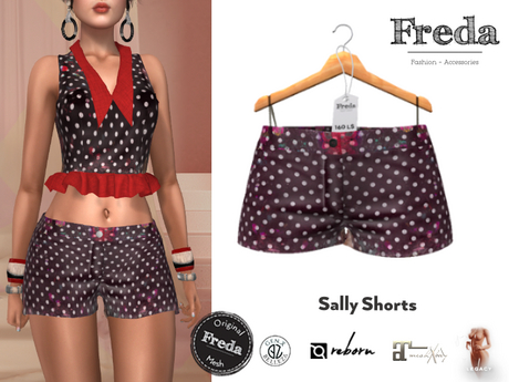 Second Life Marketplace - "Freda" Sally Shorts Polka Dots Black ...
