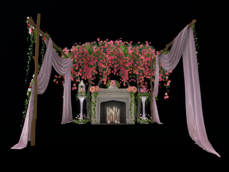 Second Life Marketplace - MC Woodland Arch Floral Drape Pink Set