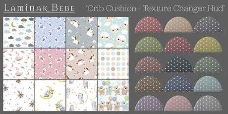 Second Life Marketplace - Laminak - Bebe - Crib Cushion - With Texture Hud