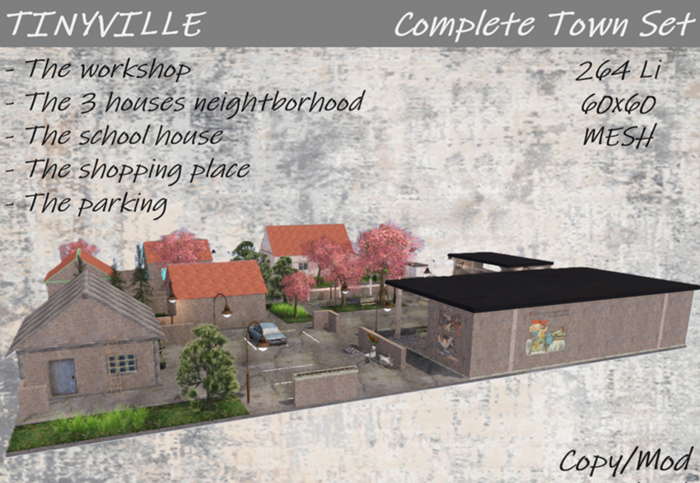 Second Life Marketplace - TINYVILLE - Complete Town Set 60x60