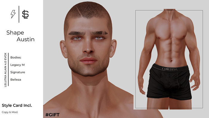 Second Life Marketplace - LTZ - Austin Shape for LeLuTKA - Head Alain ...
