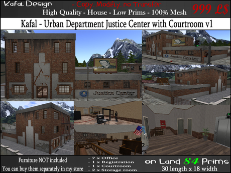 Second Life Marketplace - Kafal - Urban Department Justice Center with ...