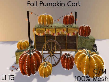 Second Life Marketplace - Obscura Designs Fall Pumpkin Cart