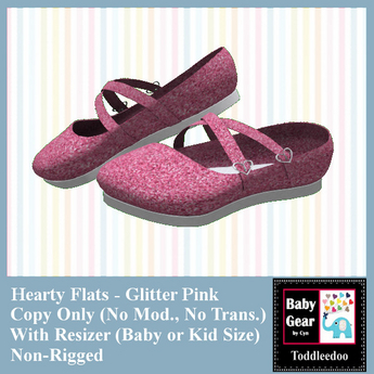 Second Life Marketplace - Toddleedoo Heart Flats Pink (Boxed)
