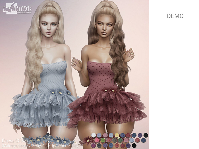 Second Life Marketplace Demo Avantage Dress Olivia Lazy Sunday