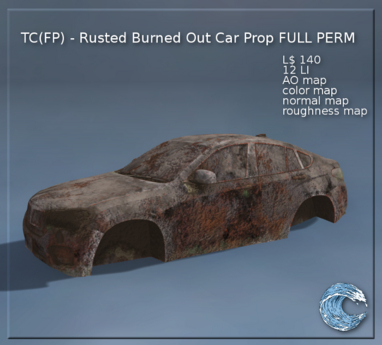 Second Life Marketplace - TC(FP) - Rusted Burned Out Car Prop