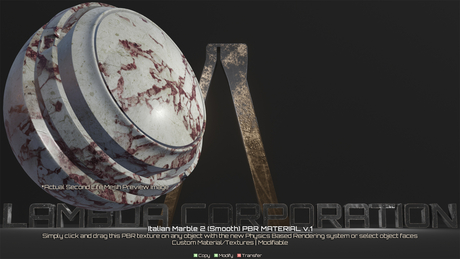 Second Life Marketplace - [LC] Italian Marble 2 (Smooth) PBR Material