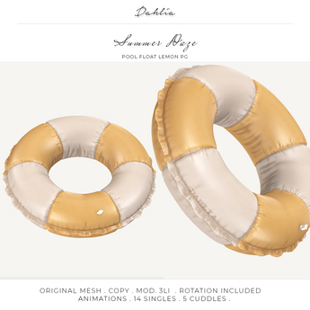 Second Life Marketplace - Dahlia - Summer Daze - Pool Float - Lemon ...