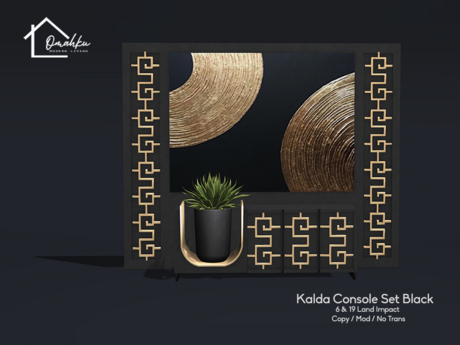 Second Life Marketplace - OMAHKU - Kalda Console Set Black