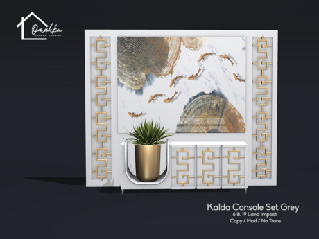 Second Life Marketplace - OMAHKU - Kalda Console Set Grey