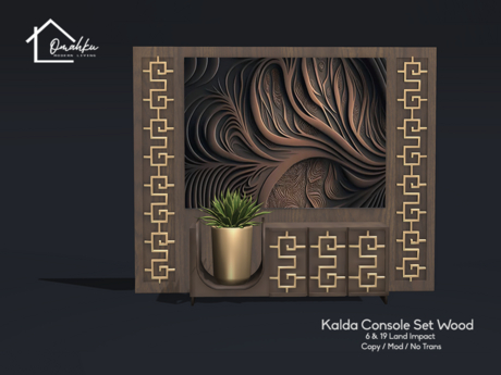 Second Life Marketplace - OMAHKU - Kalda Console Set Wood