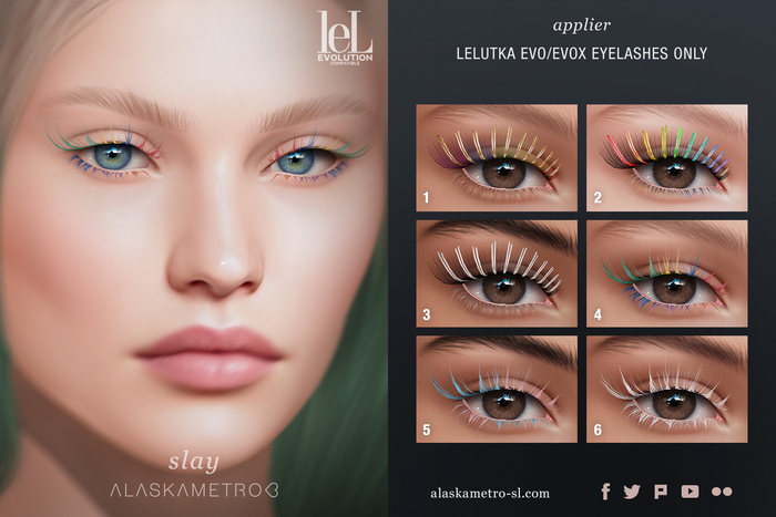 Second Life Marketplace - "Slay" tinsel and rainbow eyelashes | LELUTKA ...