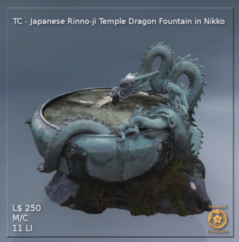 Second Life Marketplace - TC - Japanese Rinno-ji Temple Dragon Fountain ...