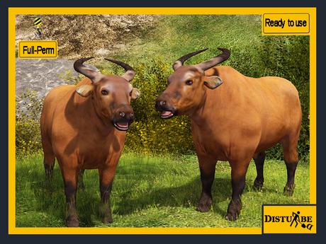 Second Life Marketplace - ::DisturbeD:: Farm Animals - Red Buffalo ...
