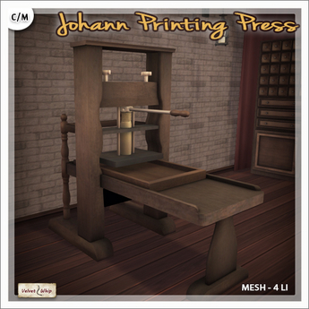 Second Life Marketplace - [V/W] Johann Printing Workshop - Medieval ...