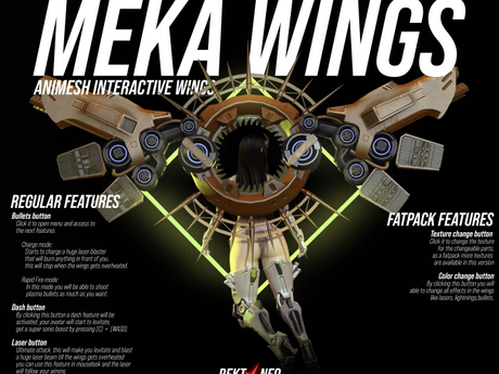 Second Life Marketplace - [REKTxNEO] Meka_Wings_[ORANGE]