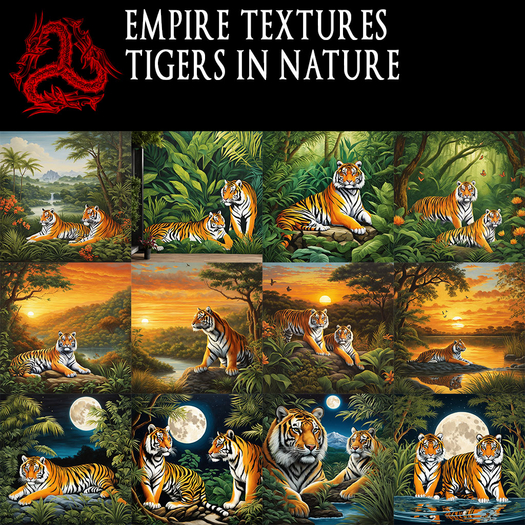 Second Life Marketplace - EMPIRE TEXTURES - tigers in nature